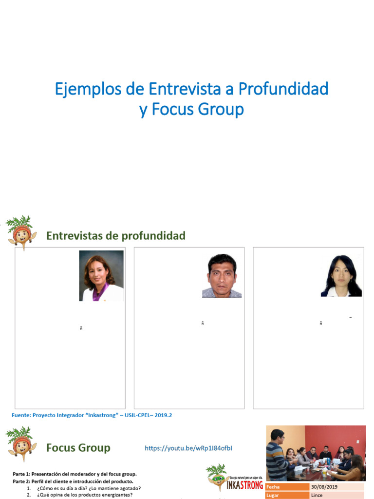 Ejemplos de Entrevista a Profundidad y Focus Group | PDF