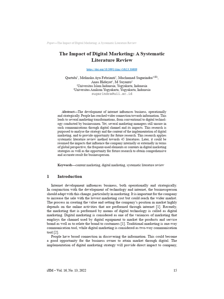 The Impact of Digital Marketing A System | PDF