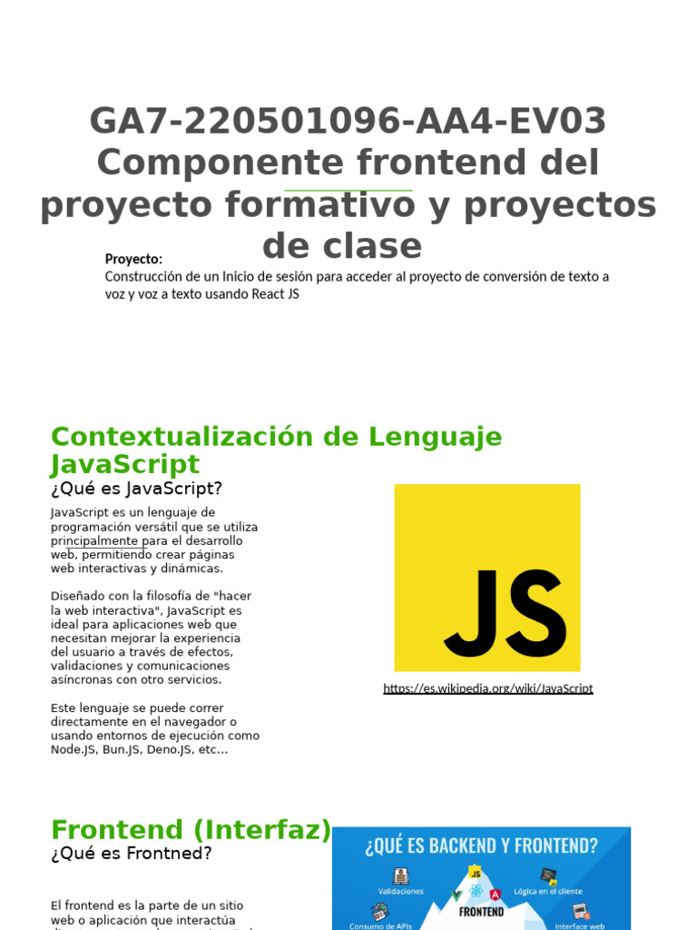 Presentacion AP07 - Tutorial - Frontend Con React JS | PDF