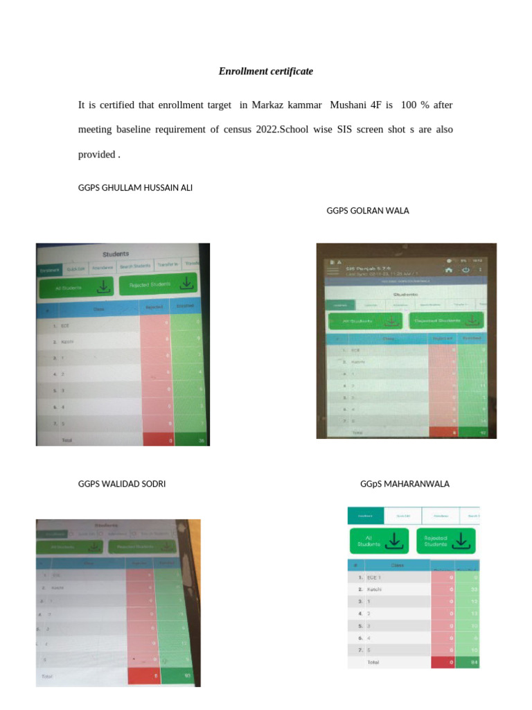 Enrollment Certificate | PDF