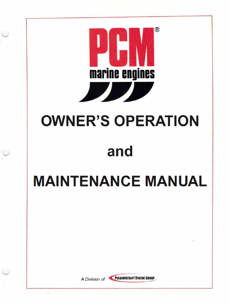 PCM Marine Engines_Operation and Maintenance Manual_L510021 | PDF