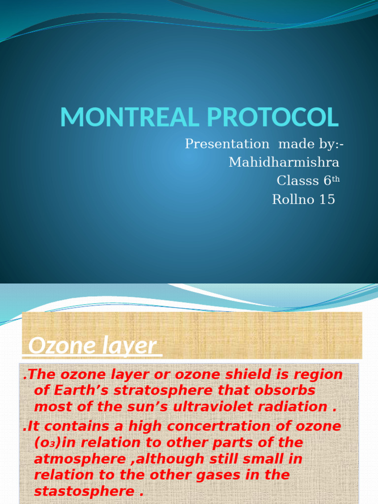Montreal Protocal My Presentation | PDF