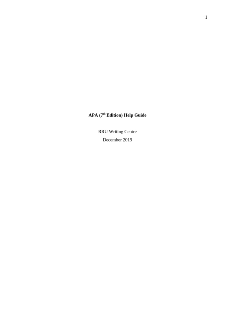 APA 7 Help Guide | PDF