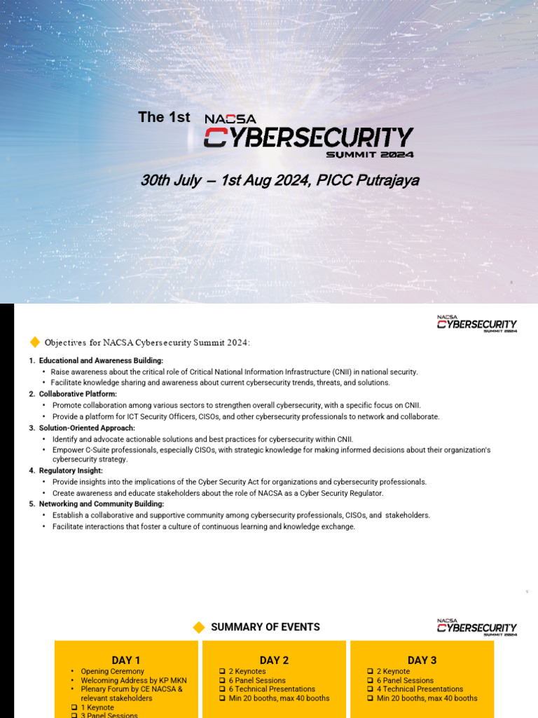 CYDES NACSA CyberSecurity Summit 2024 | PDF | Computer Security | Computers