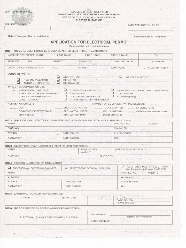 ELECTRICAL-PERMIT-FORM-MANILA | PDF