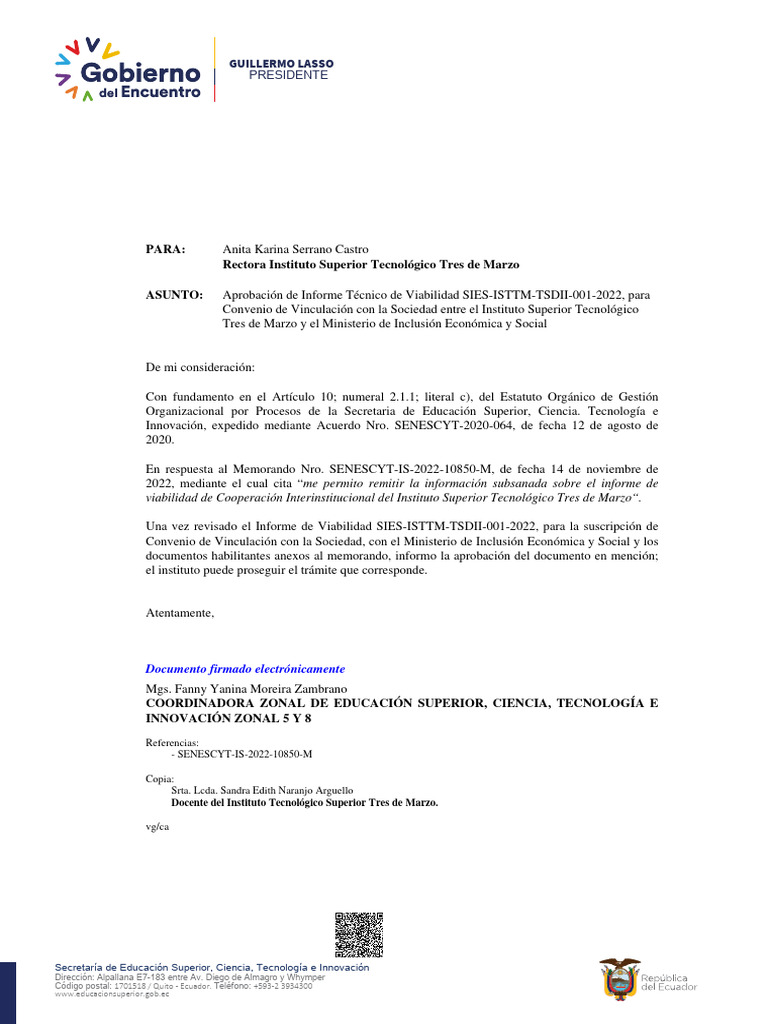 Anexo 4 Documentos de Aprobación Senescyt - Desarrollo Infantil | PDF