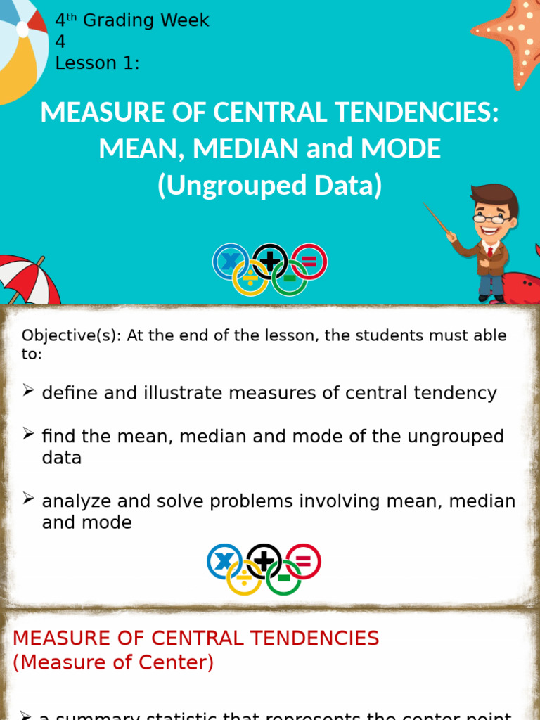 Central Tendency: Mean, Median, Mode | PDF | Mode (Statistics ...