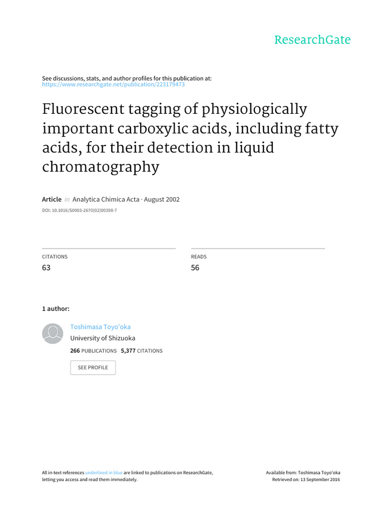 Fluorescent Tagging of Physiologically Important C | PDF