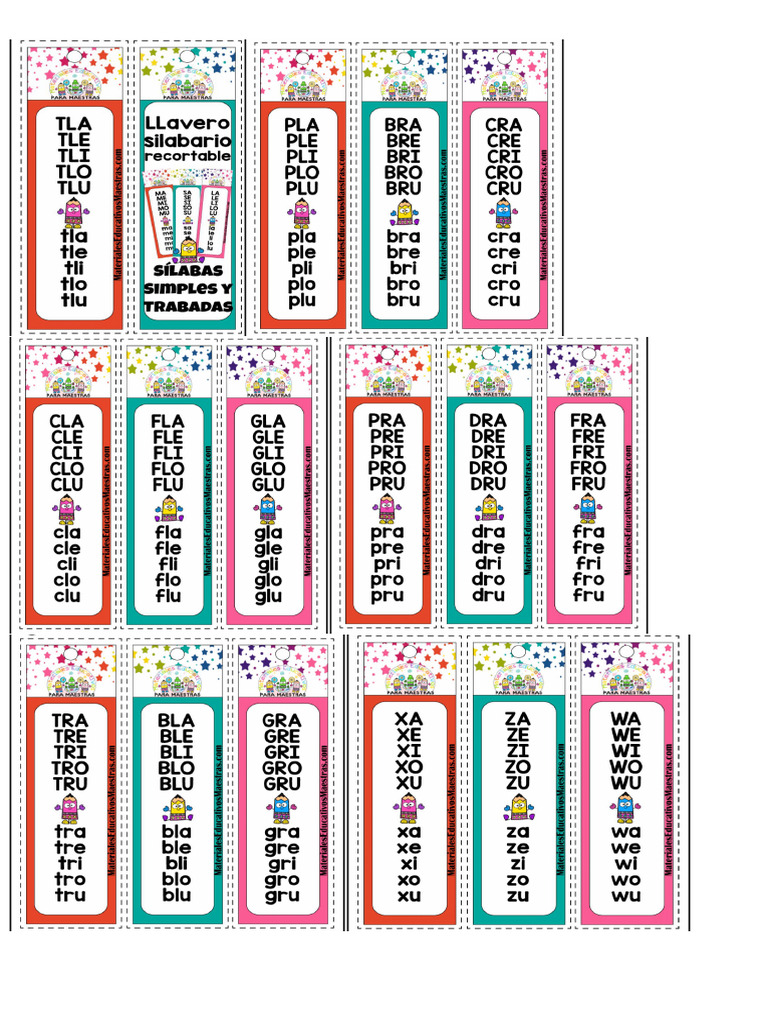 Llavero de Las Silabas Simples y Trabadas | PDF