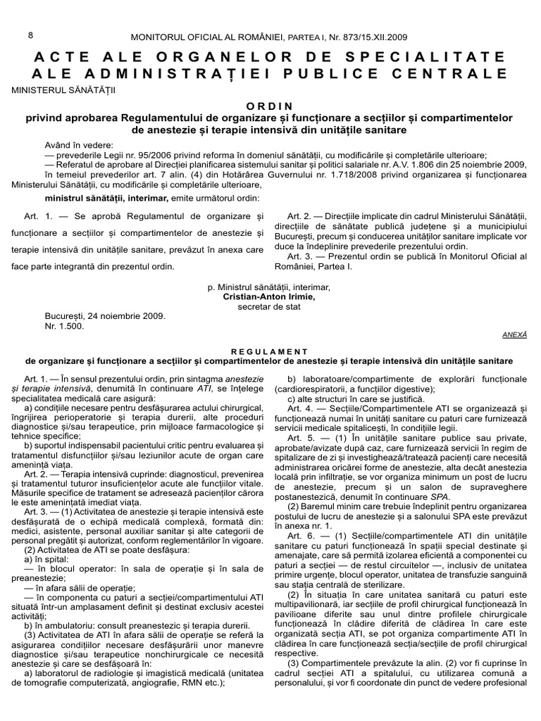 Ordin 1500 din 2009 | PDF