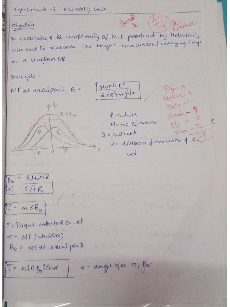Experiment 3 Helmholtz Coils | PDF