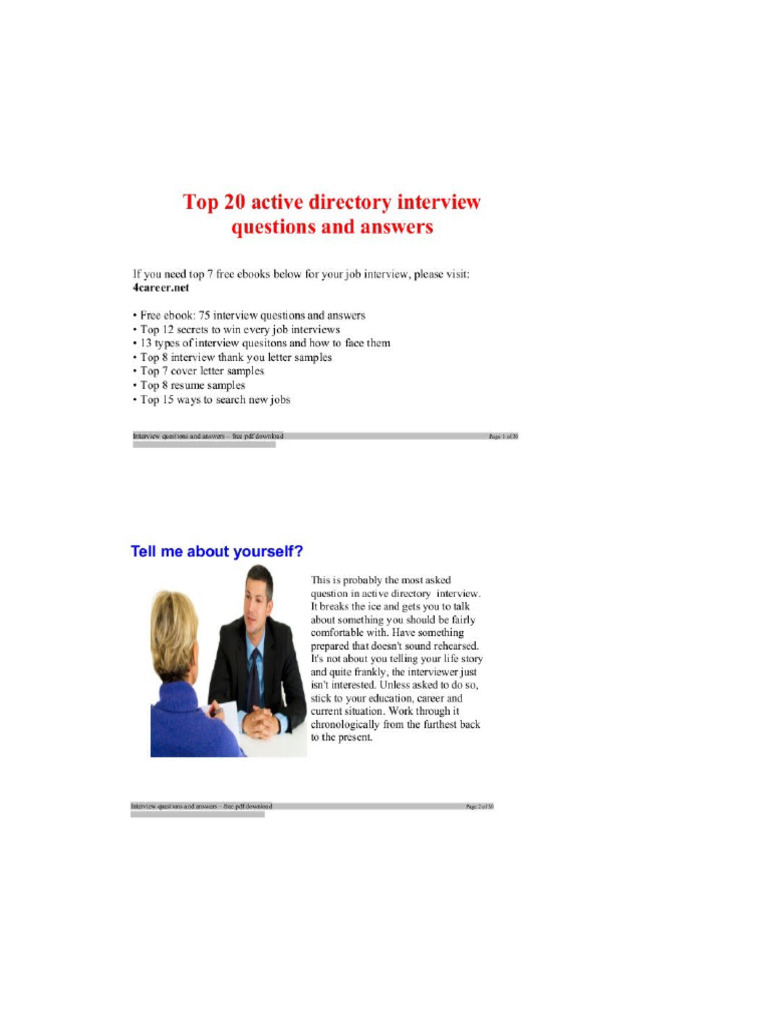 Top Active Directory Interview Questions and Answers Job Interview Tips ...