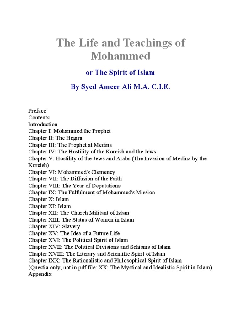 The Spirit of Islam: Life of Mohammed | PDF | Muhammad | Achaemenid Empire