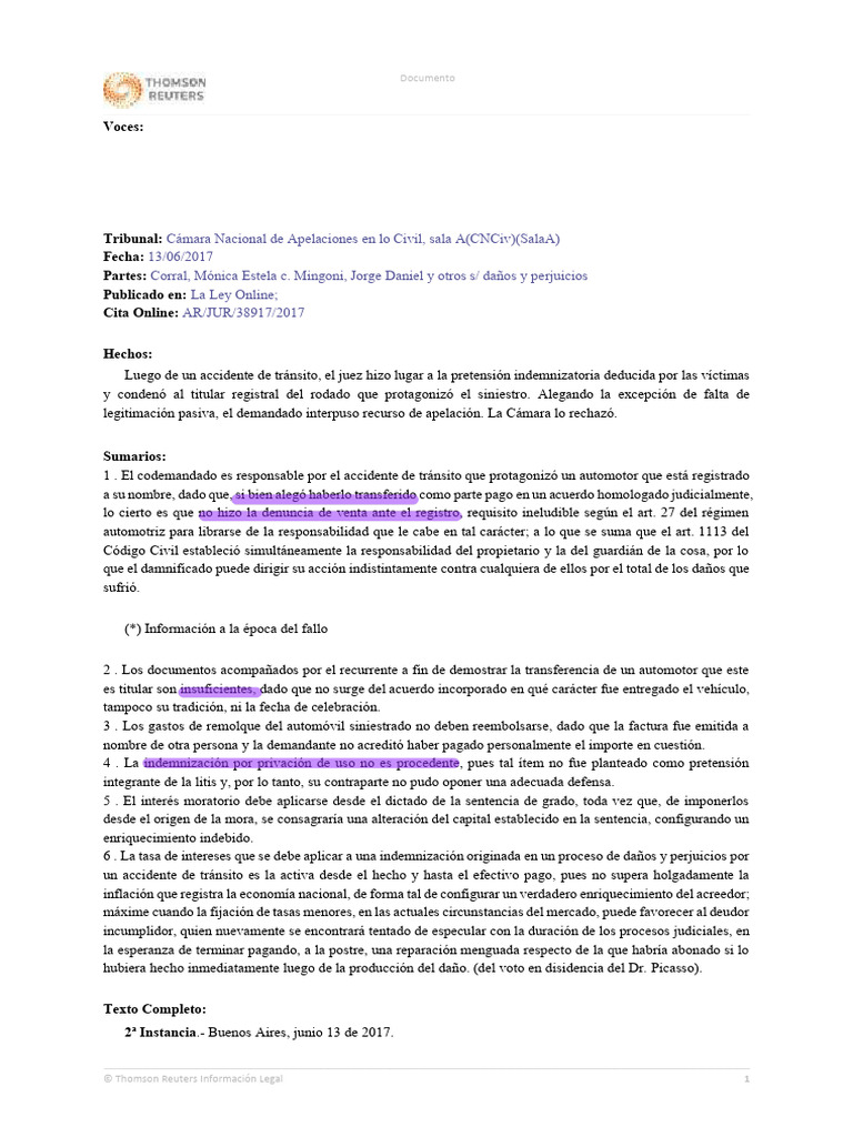 Fallo CNCiv. Sala A (13.06.2017) | PDF