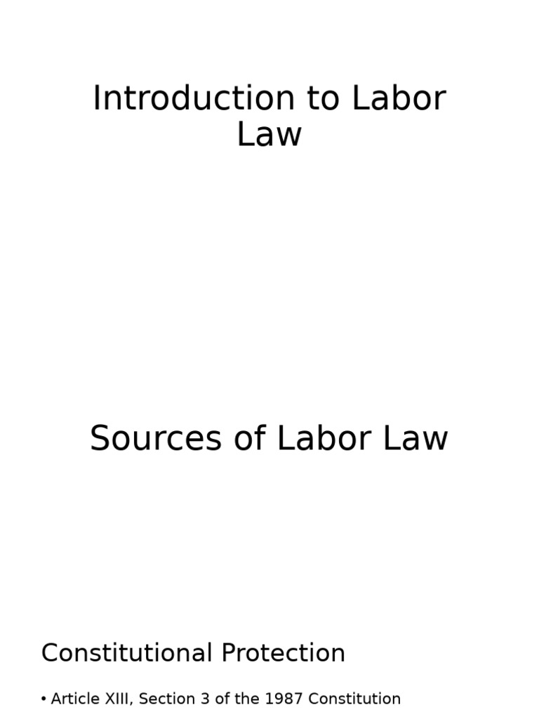 Introduction To Labor Law | PDF