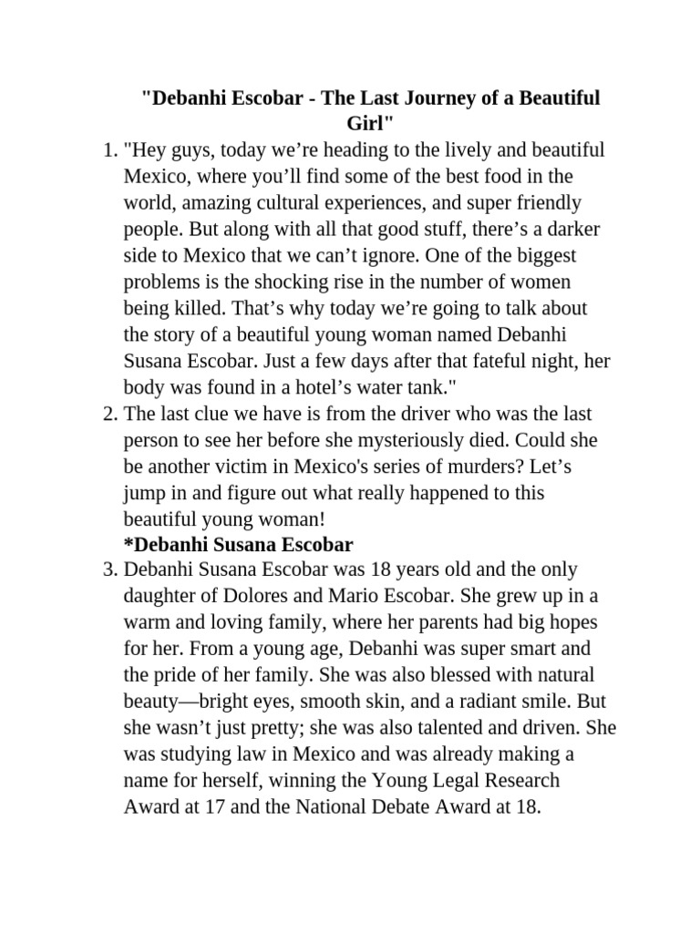 (Lesson 2-) Debanhi Escobar - The Last Journey of A Beautiful Girl ...