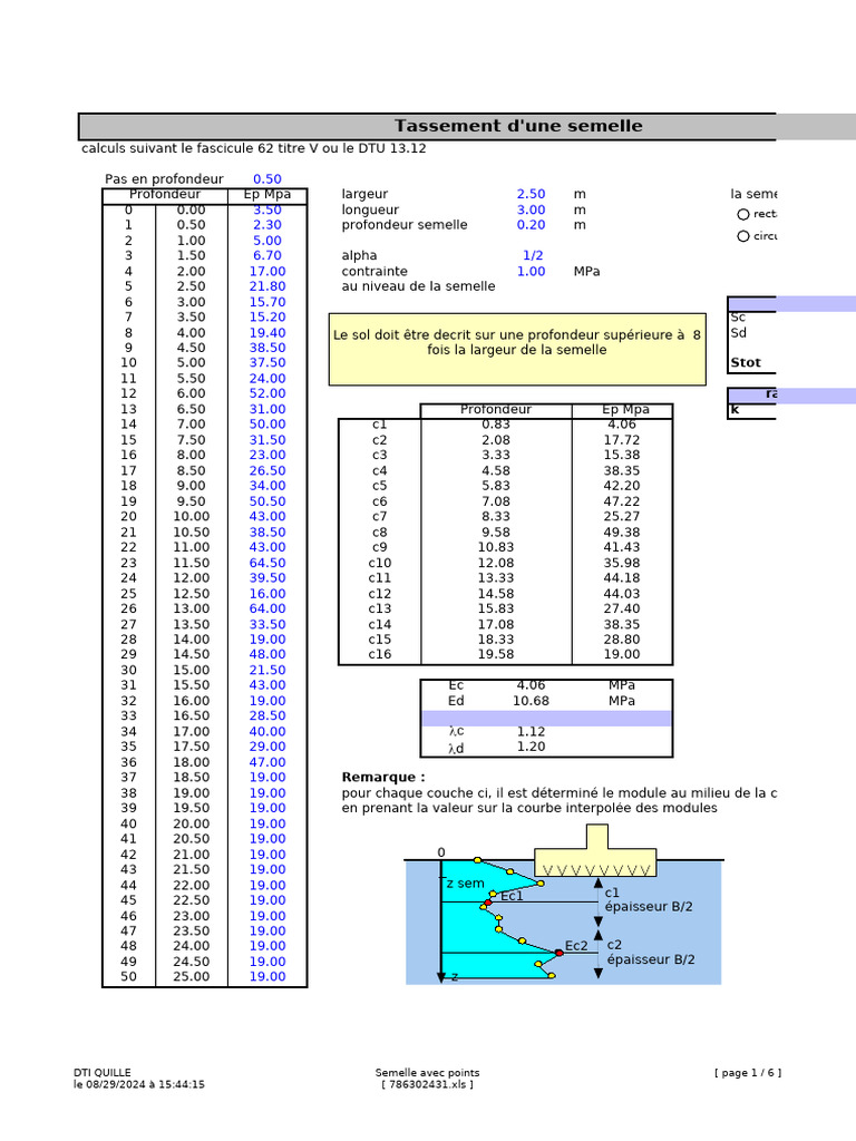 Calcul Du Tassement | PDF