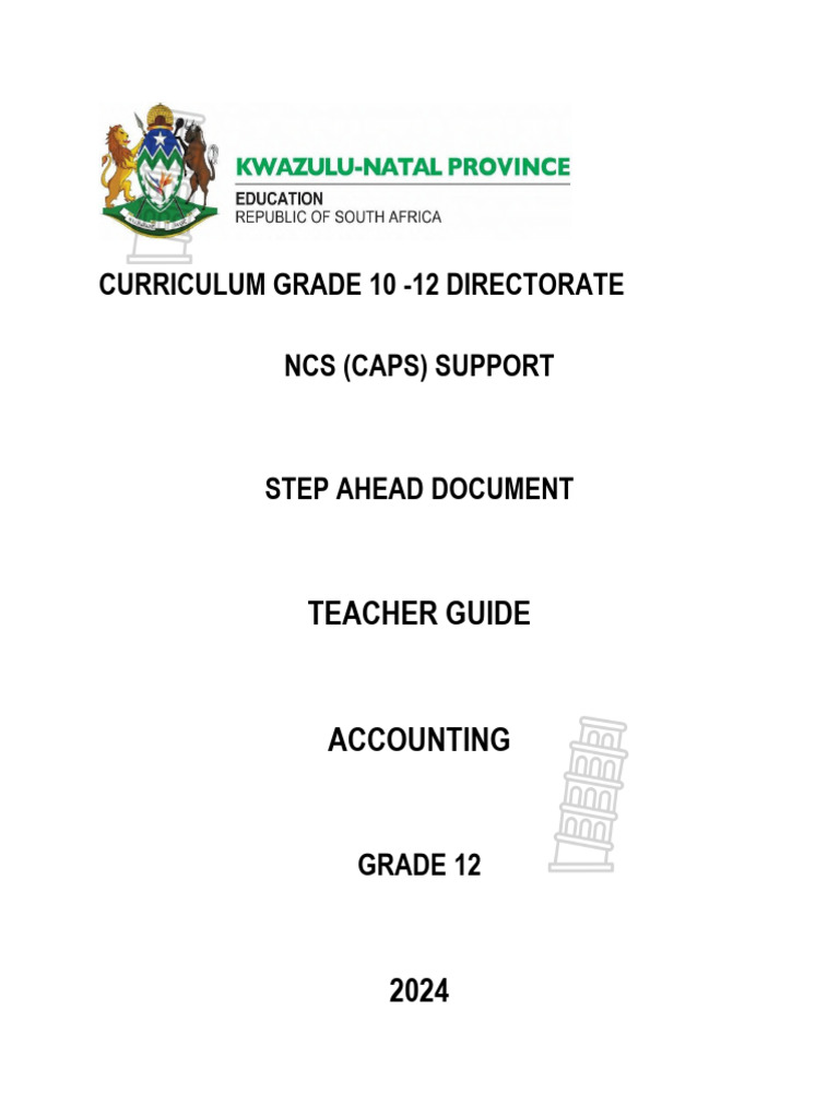 KZN Accounting Grade 12 Step Ahead Teacher Document 2024 | PDF