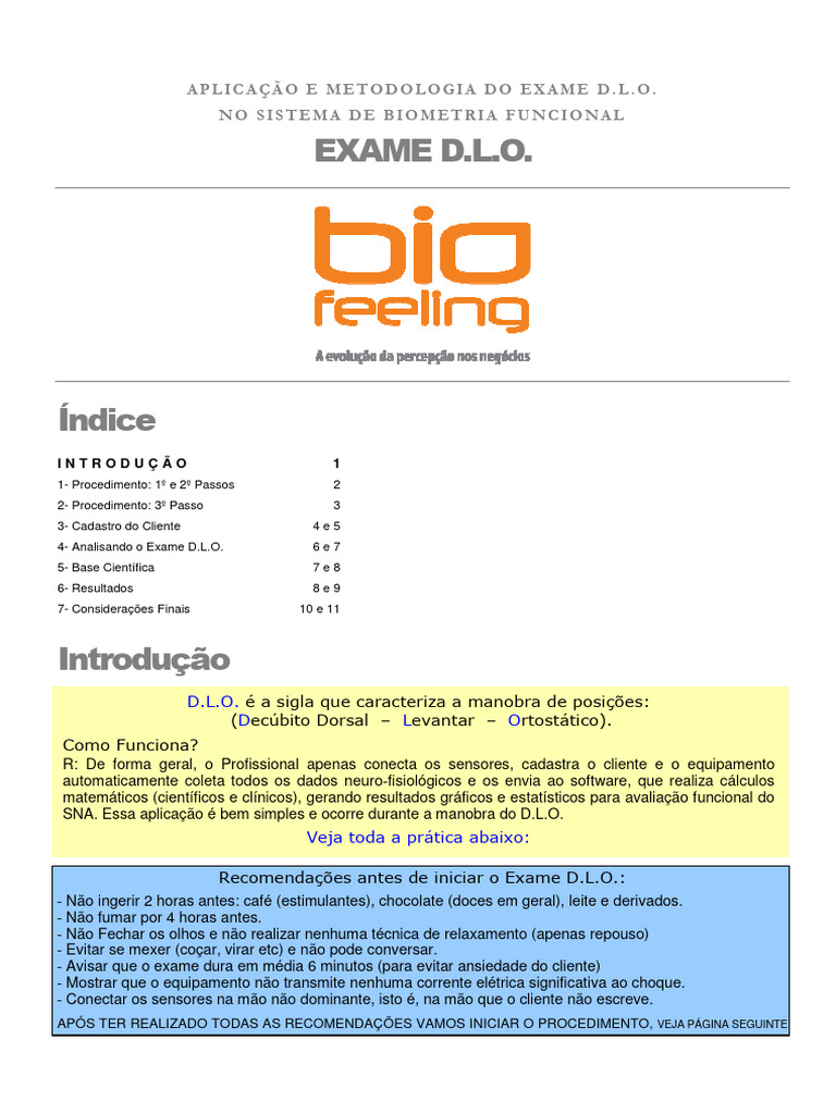 Como Aplicar o Exame Dlo | PDF