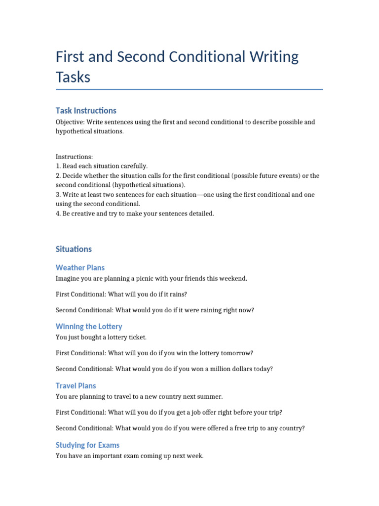 First_and_Second_Conditional_Writing_Tasks_with_Rubric_Table | PDF