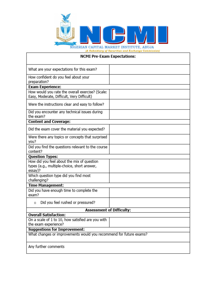 2nd QTR NCMI Pre-Exam Expectations | PDF