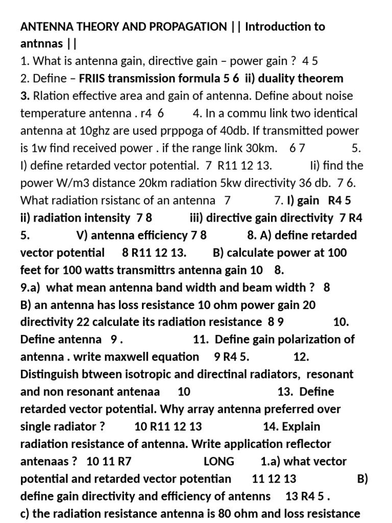 Antenna Theory and Propagation | PDF
