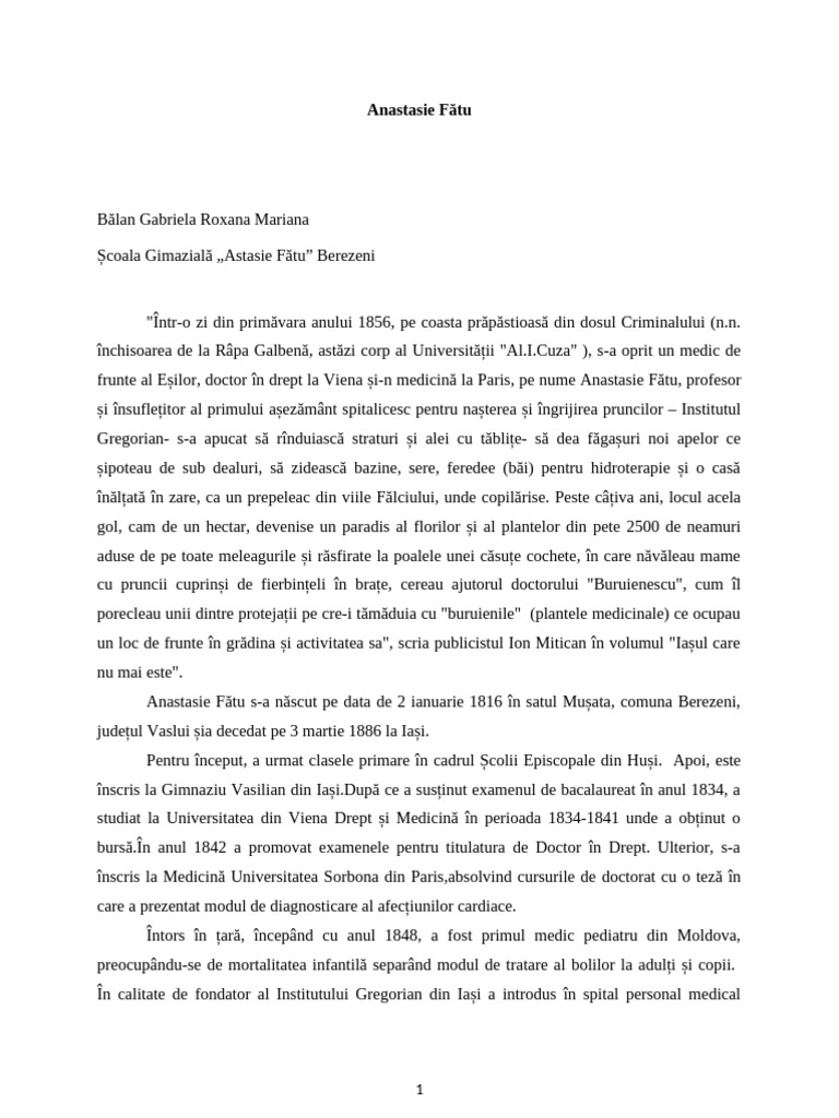 Anastasie Fatu | PDF