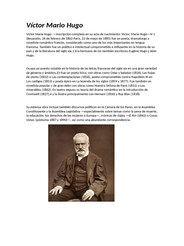 Víctor Mario Hugo | PDF