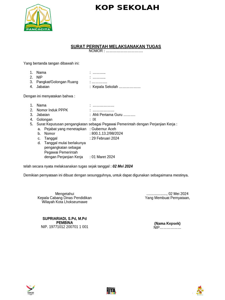 Contoh SPMT P3K 2024-1 | PDF