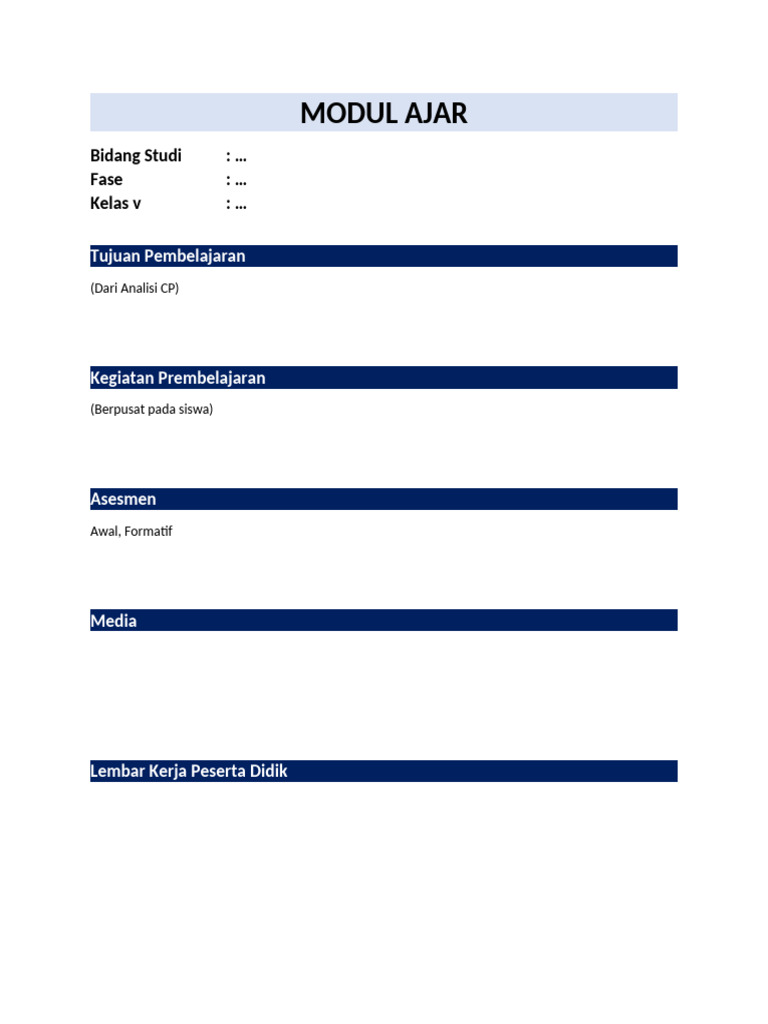 Format Modul Ajar | PDF