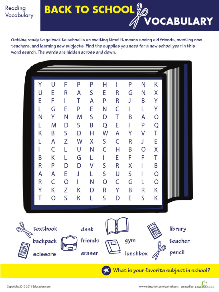 Find Hidden School Words | PDF