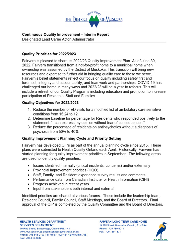 2022 - FVRN CQI Interim Report | PDF 2022 - FVRN CQI Interim Report | PDF