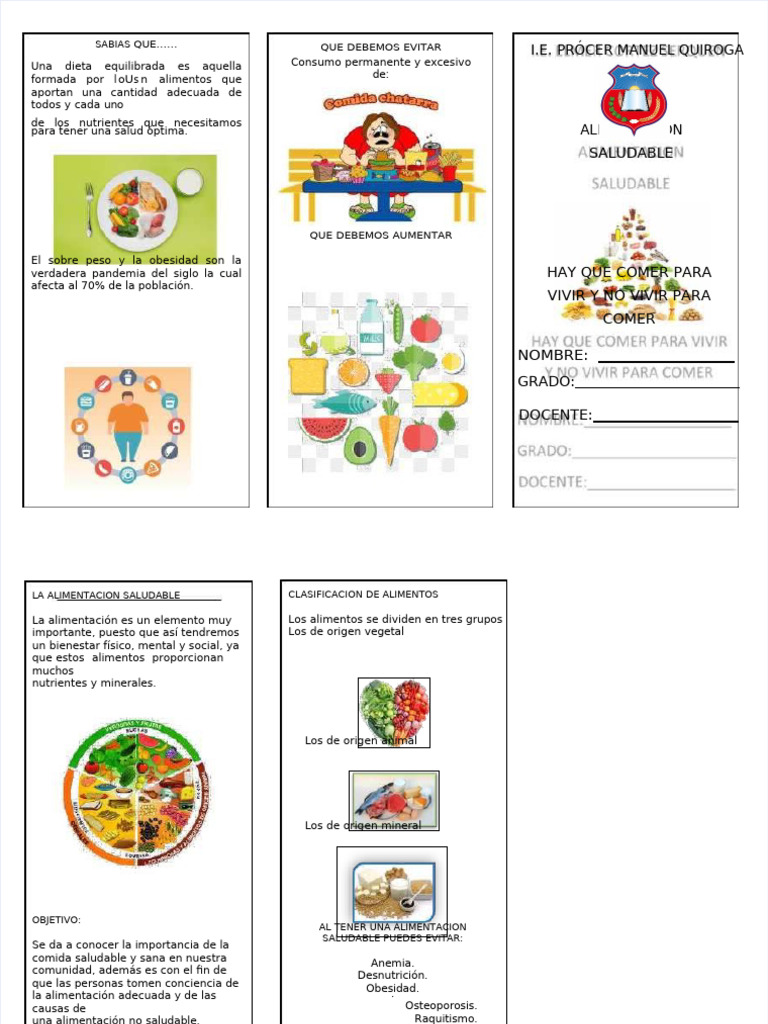 PDF Triptico de Comida Saludable | PDF