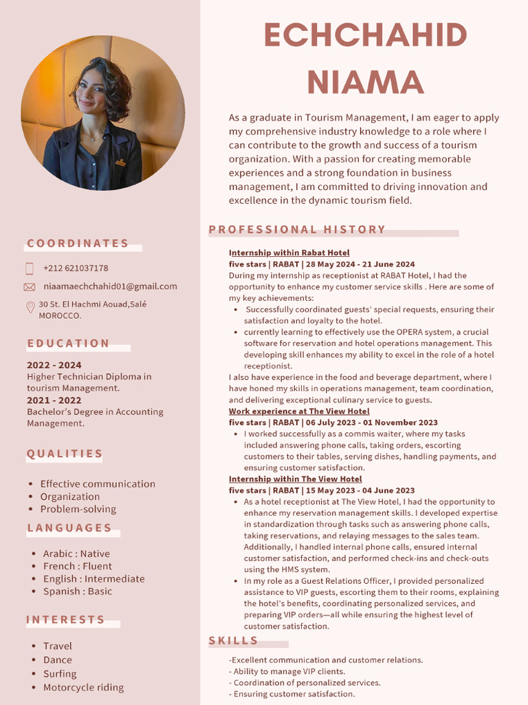 CV Niama Echchahid | PDF