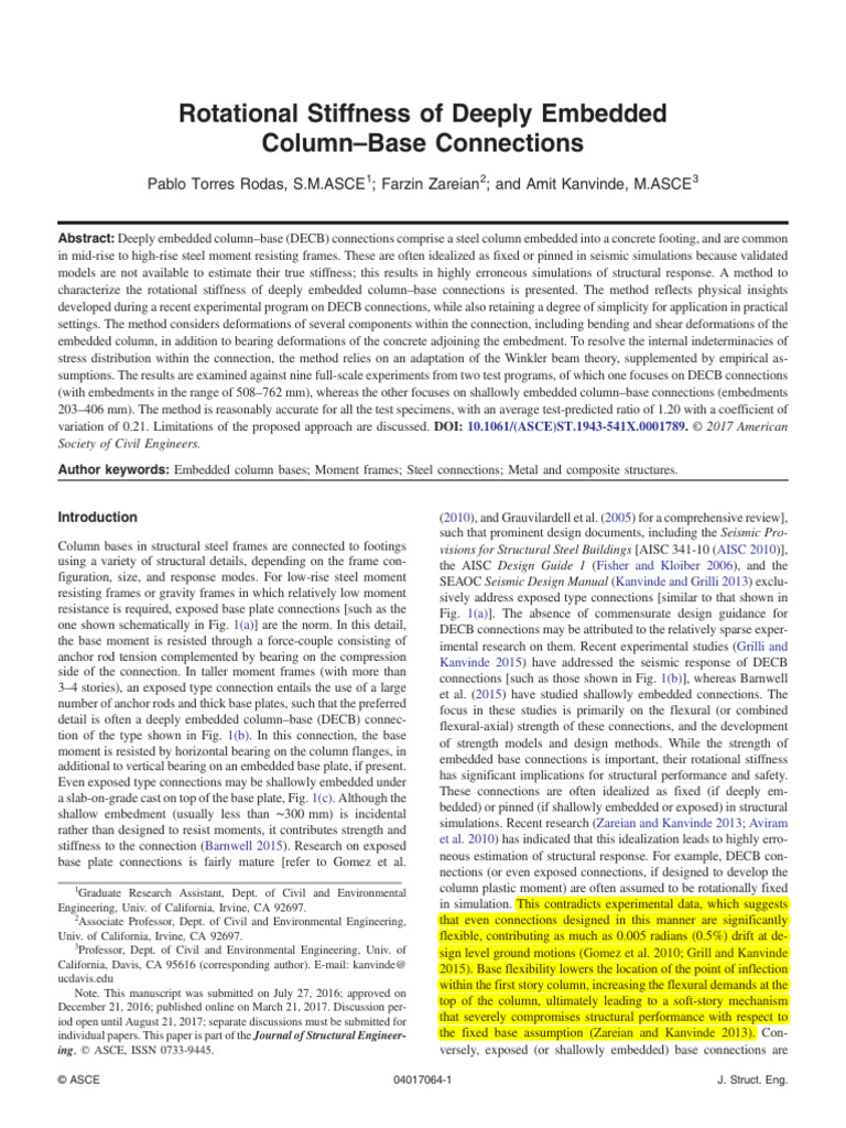 Rotational Stiffness of Deeply EBC | PDF