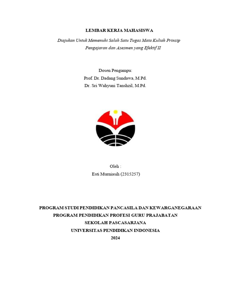 T2-4 Demonstrasi Kontekstual - Esti Murniasih 2315257 | PDF