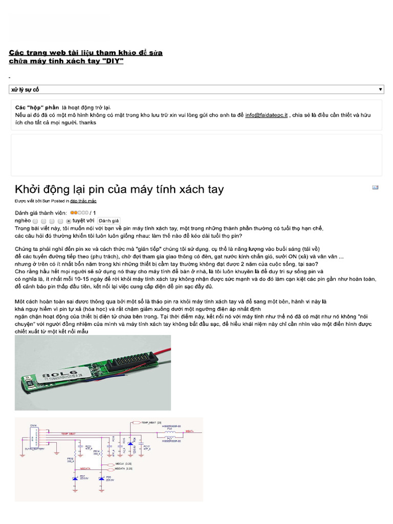 KH I Đ NG L I Pin C A Máy Tính Xách Tay - WWW | PDF