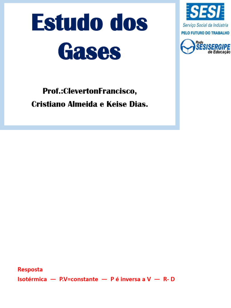 Estudo Dos Gases - Questões | PDF