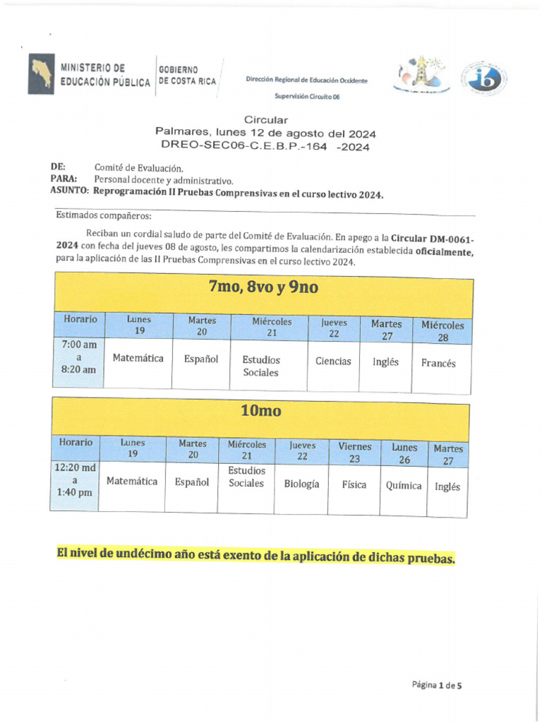 Circular DREO-SEC06-C.E.B.P.-164-2024 | PDF