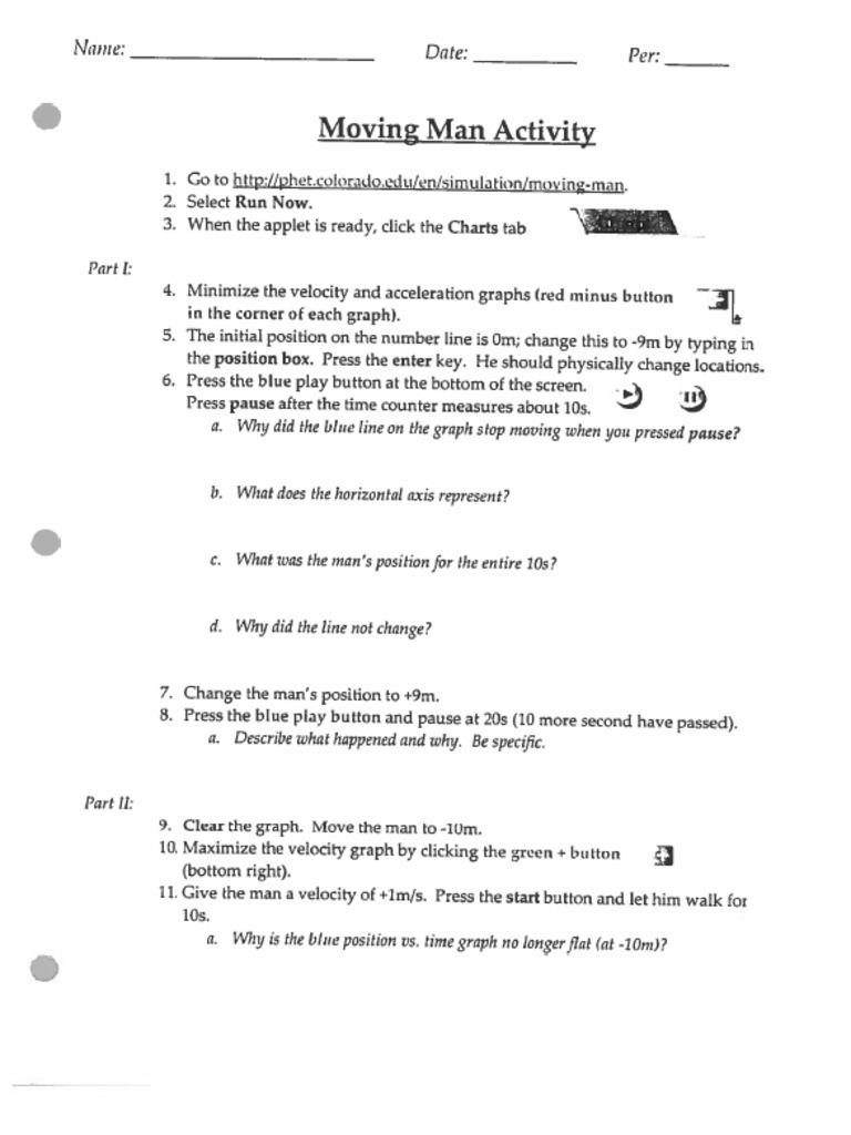 Moving Man PHET | PDF