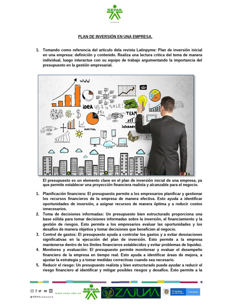 4. ACTIVIDAD Plan de inversión inicial en una empresa | PDF