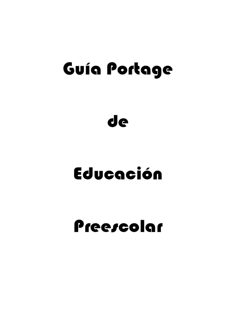 Guía Portage | PDF