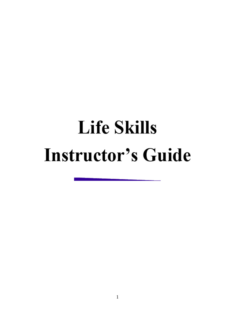 Life Skills Instructors Guide | PDF