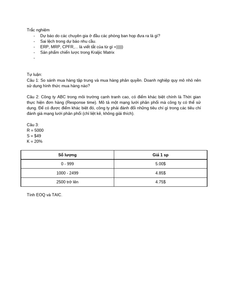 Đề ck SCM 17 - 6 | PDF
