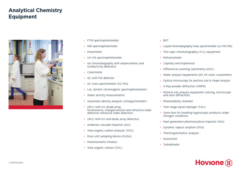 Analytical Chemistry Equipment List | PDF