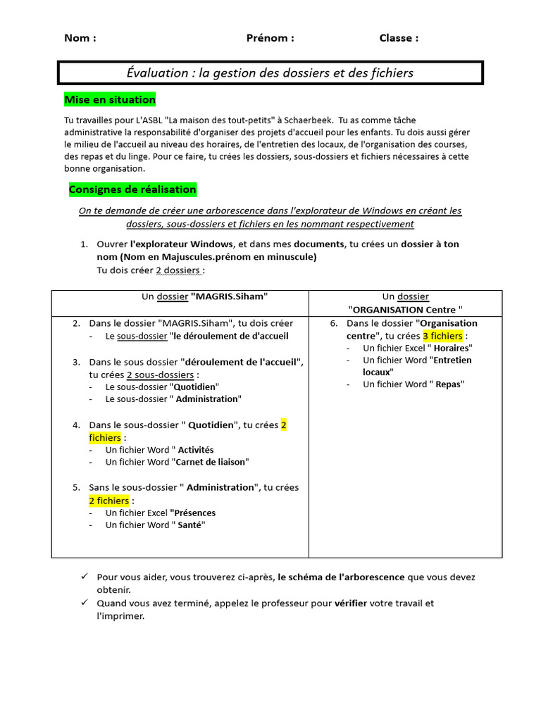 Évaluation4gestionfichiers Et Dossiers Okiii | PDF