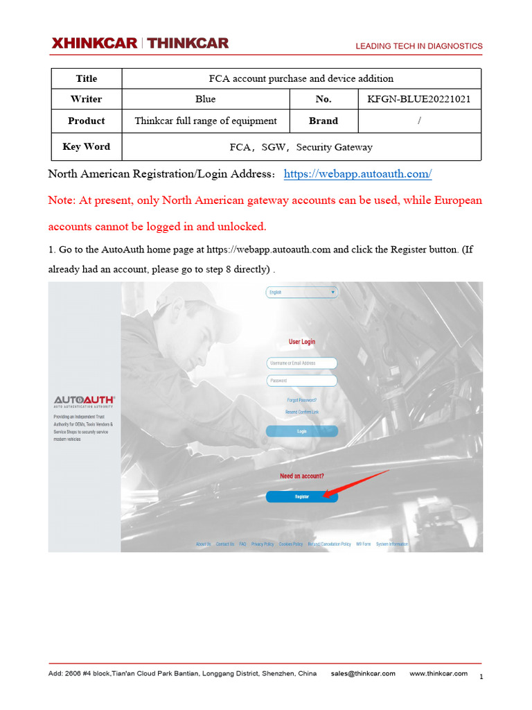 AutoAuth FCA Account FAQ Guide | PDF