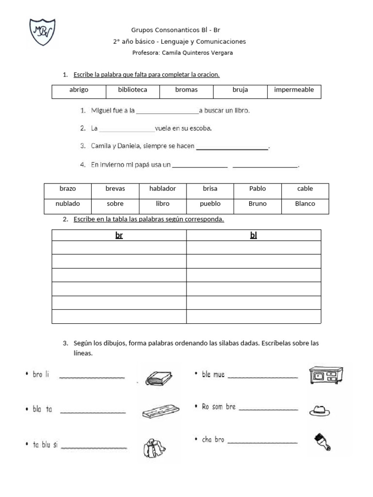 Grupo Consonantico Bl - Br | PDF