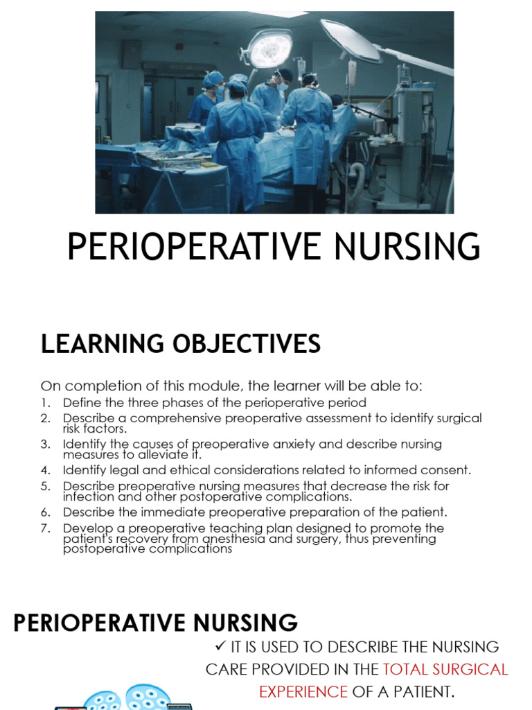 Introduction To Perioperative Nursing | PDF