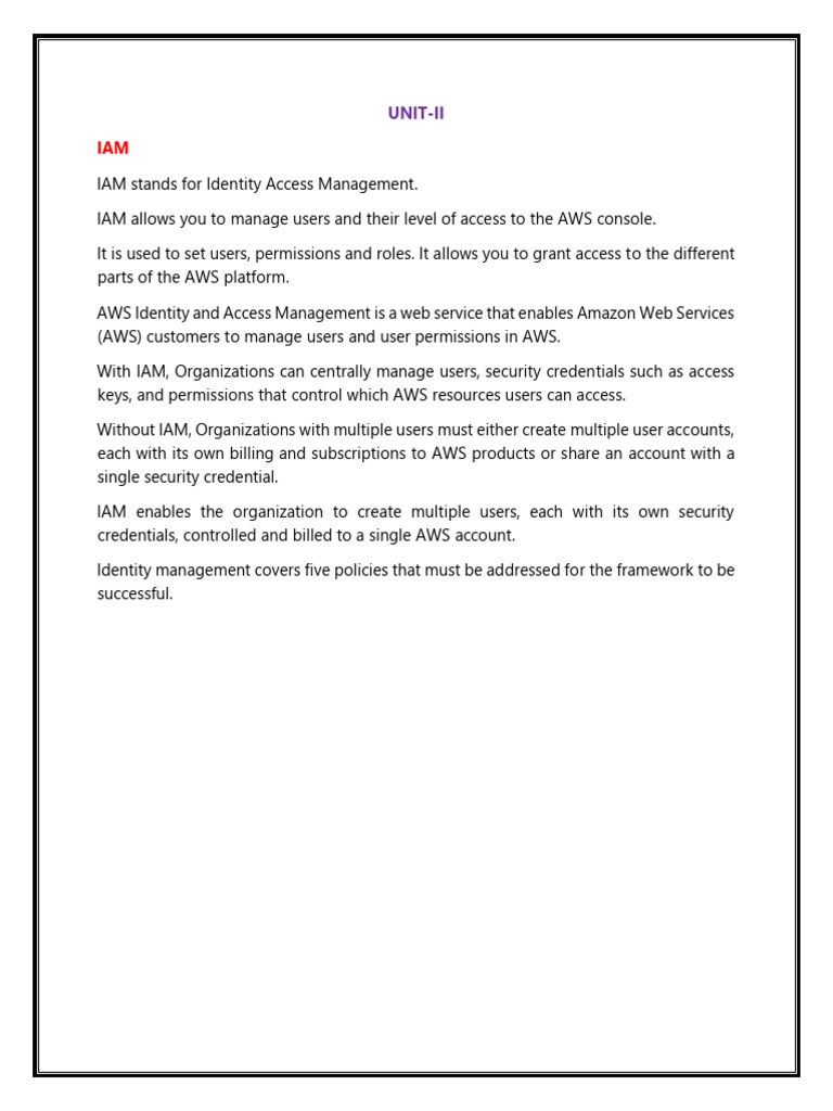 AWS-UNIT-II | PDF